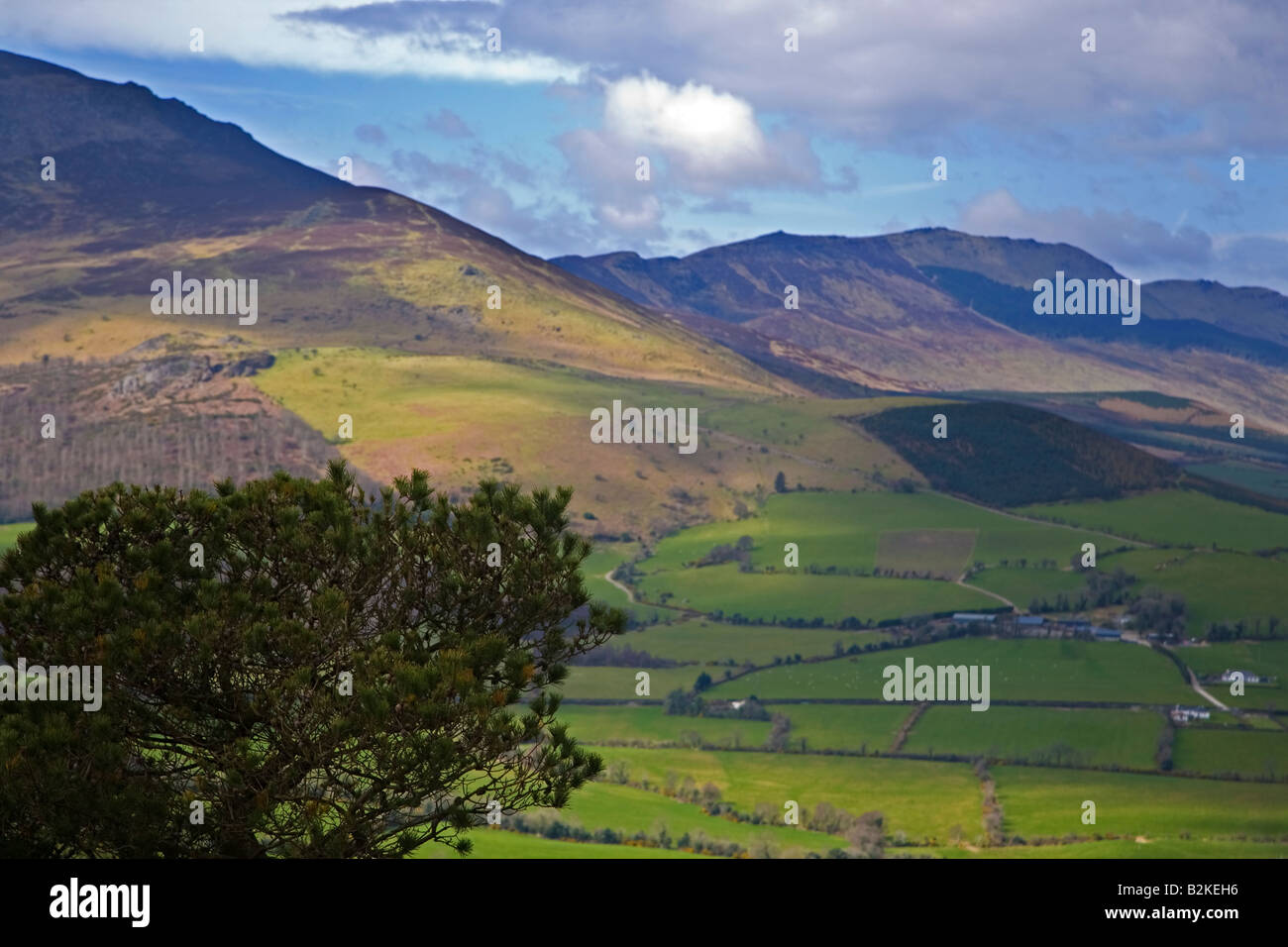The Comeragh Mountains and valley shot from Croaghaun Hill, County ...