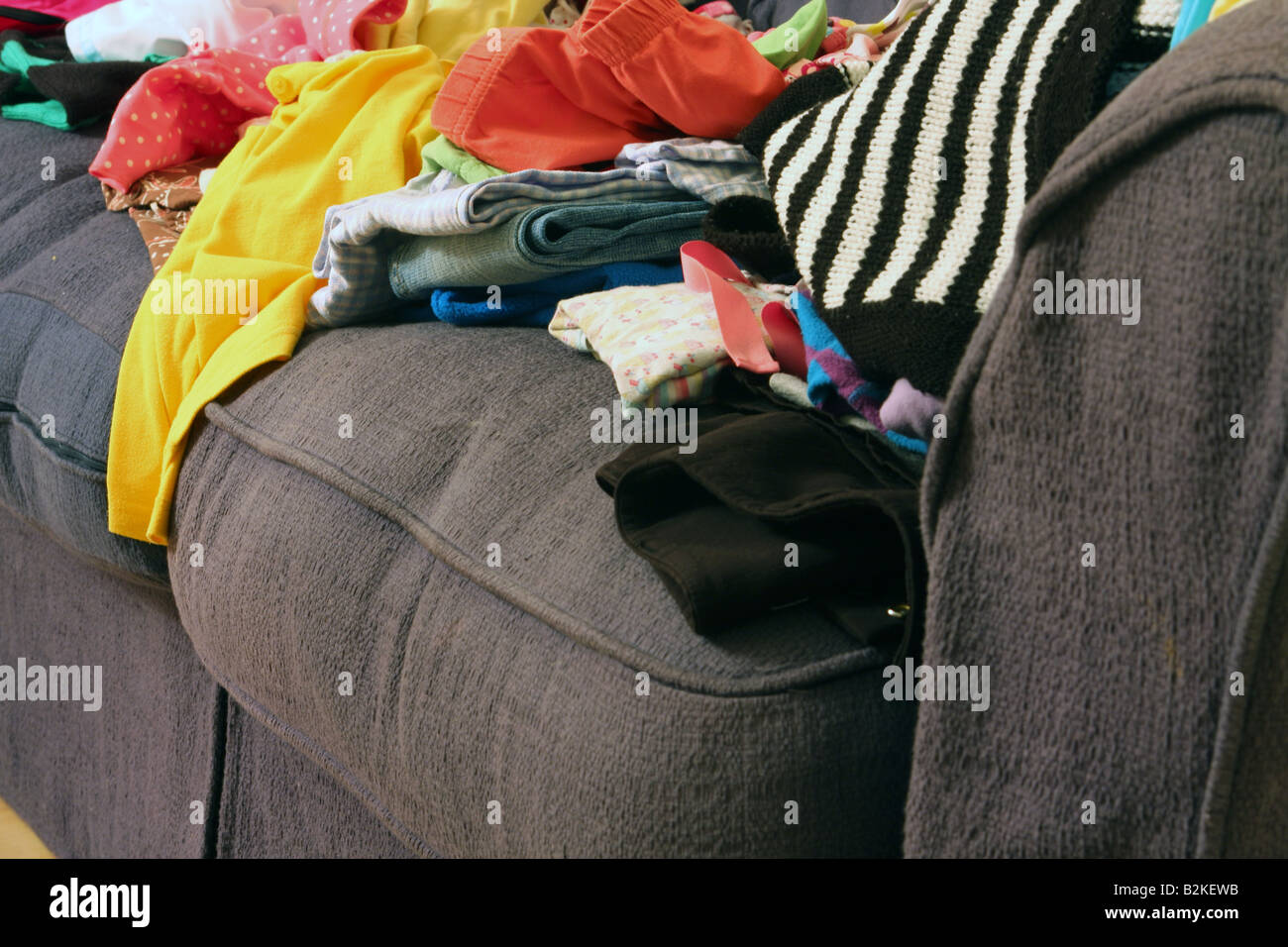 Clean washing on sofa Stock Photo - Alamy