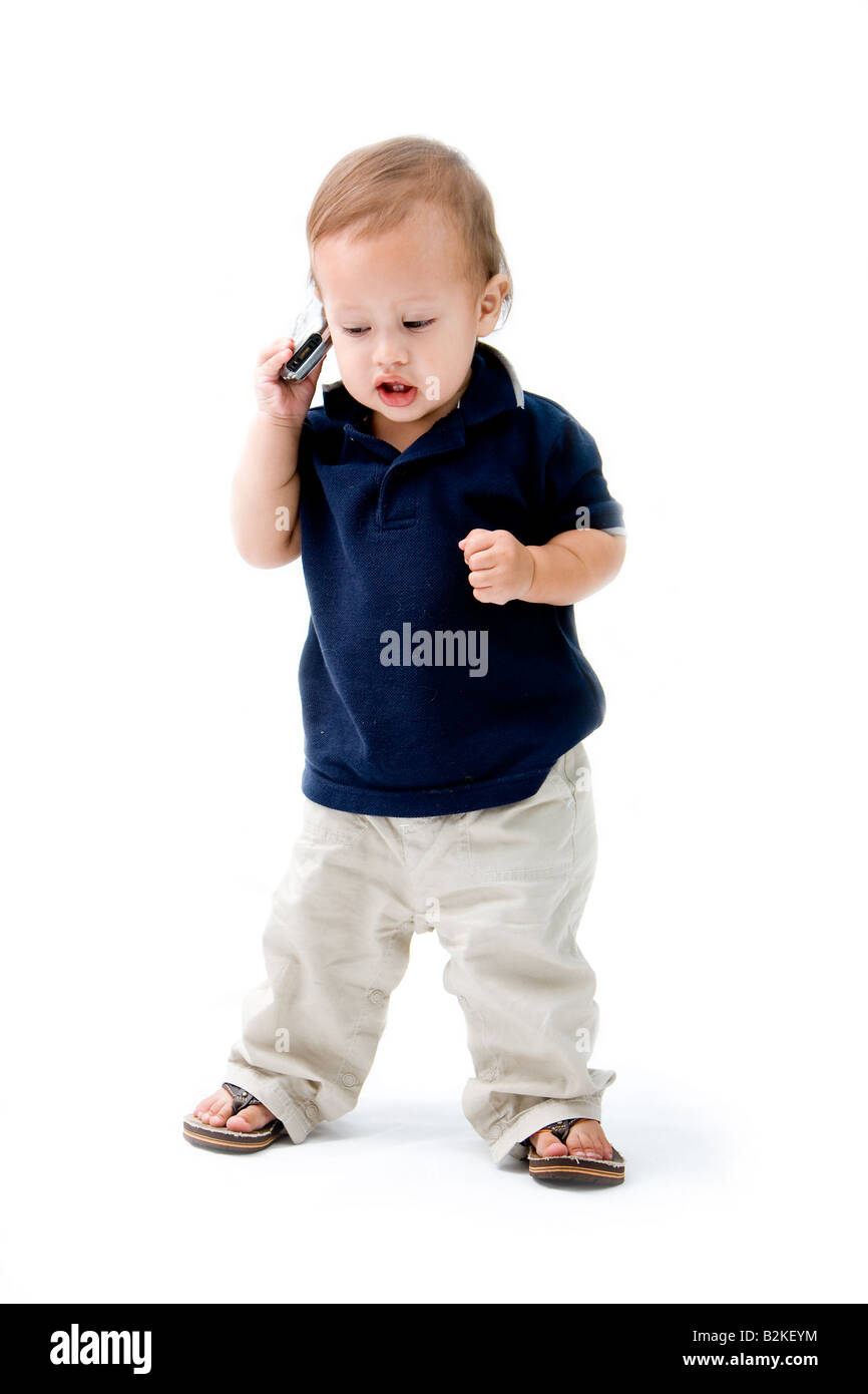 Children calling with hand Cut Out Stock Images & Pictures - Alamy