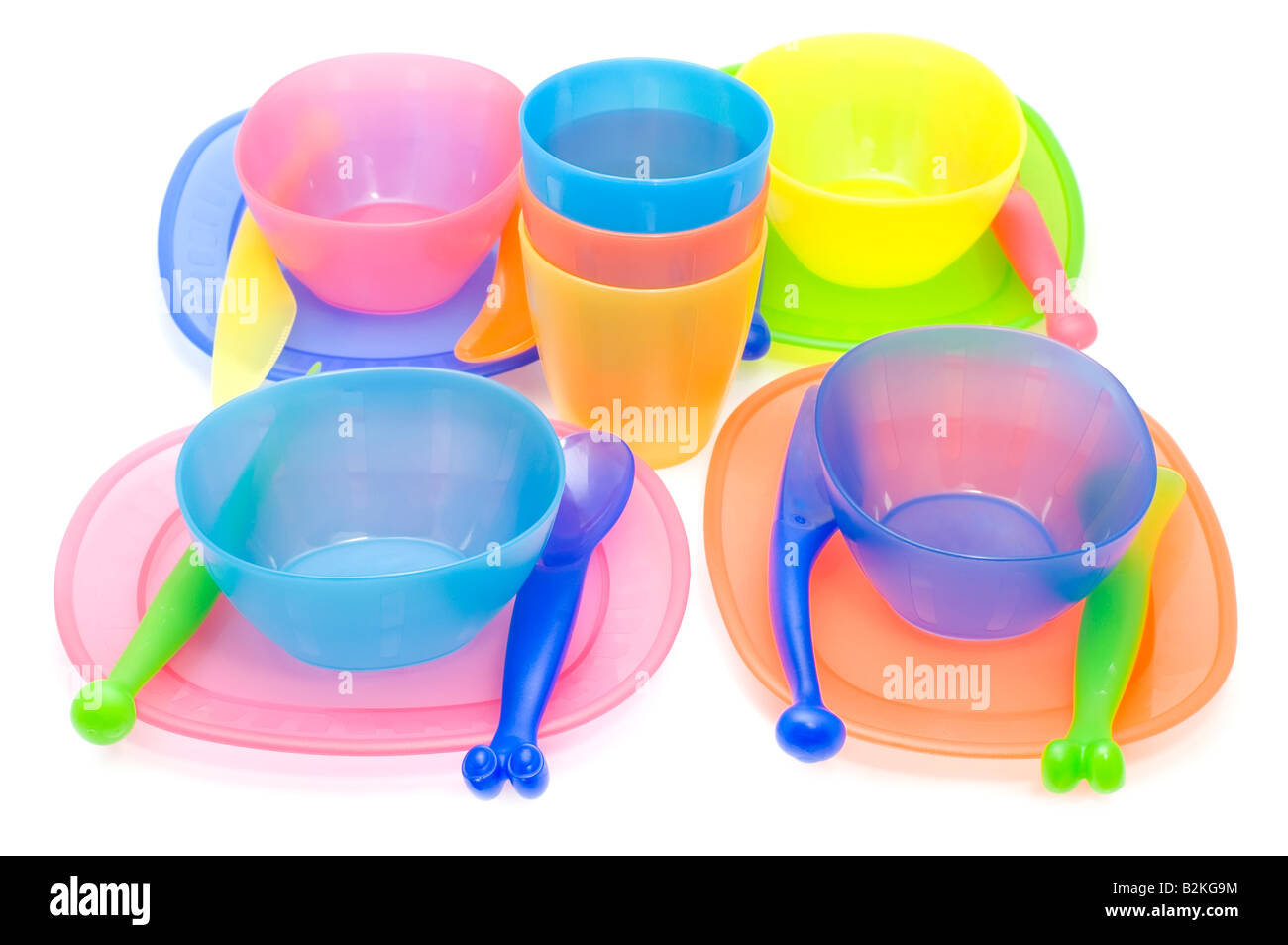 object on white kitchen utensil Set of plastic ware Stock Photo - Alamy