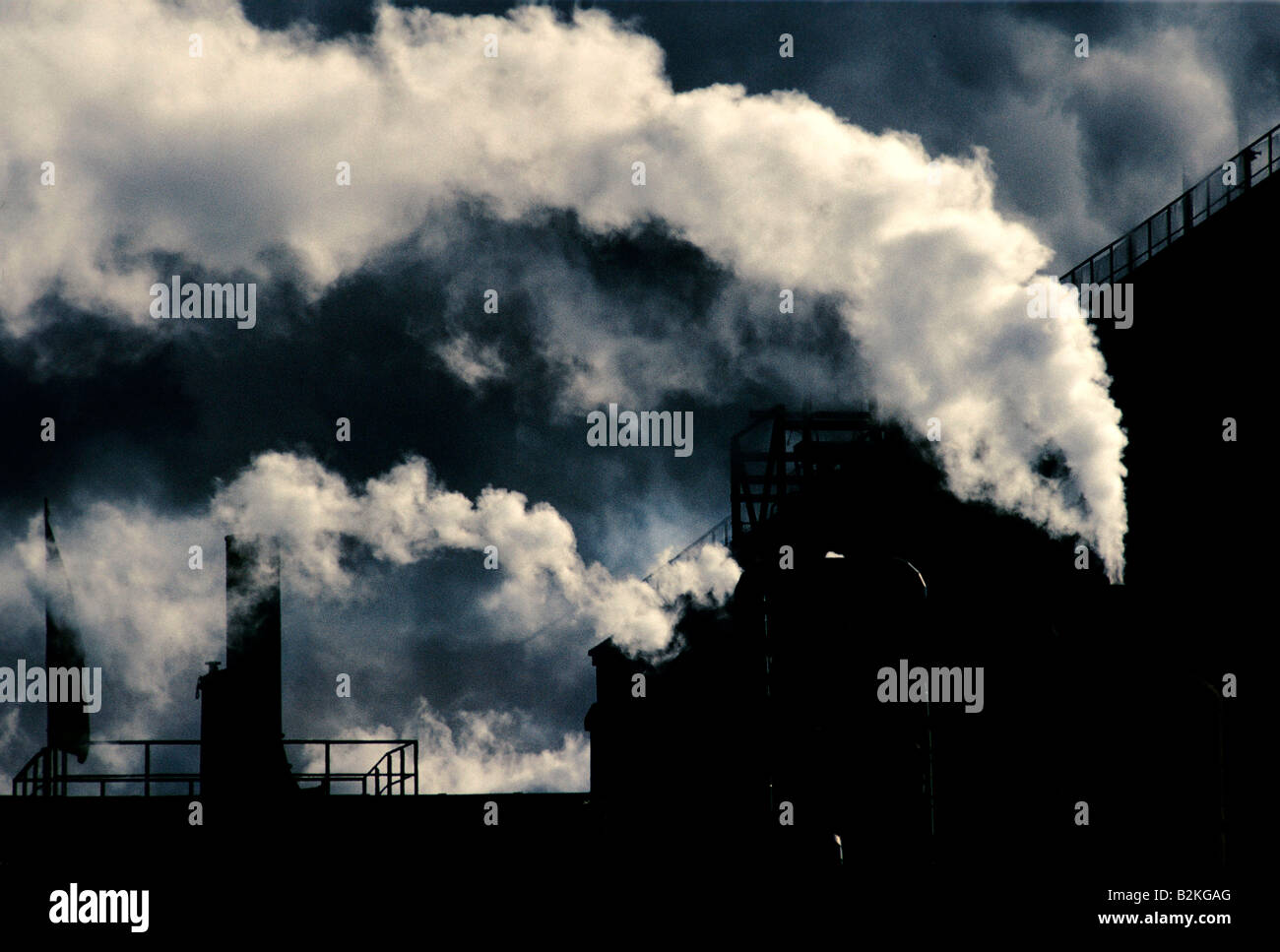 smoke pollution from a factory in bitterfeldt, east germany Stock Photo ...