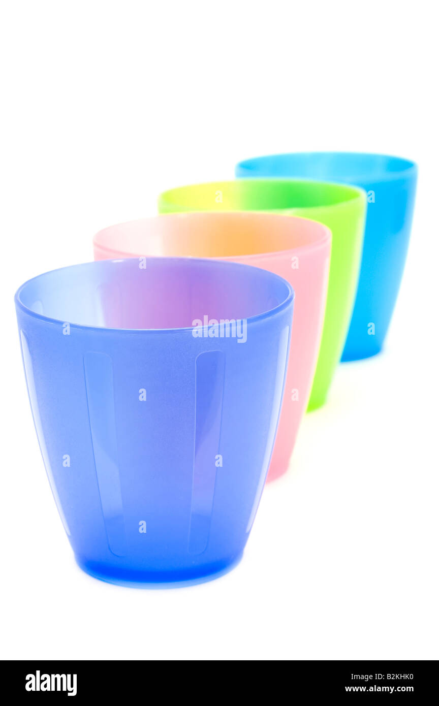 object on white kitchen utensil plastic cups Stock Photo - Alamy