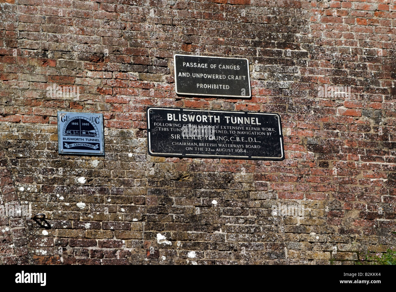 Blisworth Tunnel entrance on the Grand Union Canal at Stoke Bruerne ...