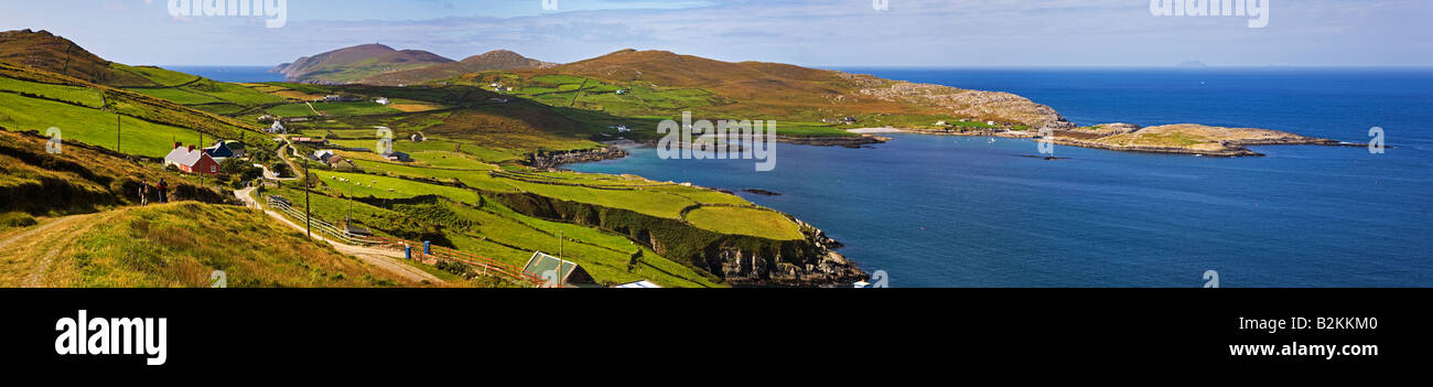 Hikers on a Boreen (Farm Track), Near Allihies, Beara Peninsula, County ...
