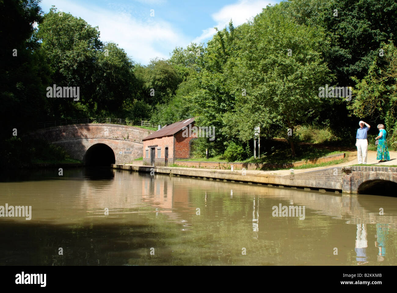 Blisworth Tunnel entrance on the Grand Union Canal at Stoke Bruerne ...