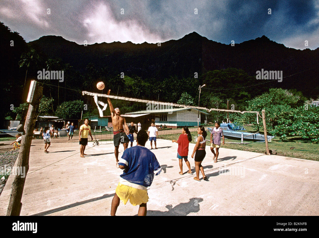 french polynesia marquises islands fatu hiva hanavave volleyball 1995 ...