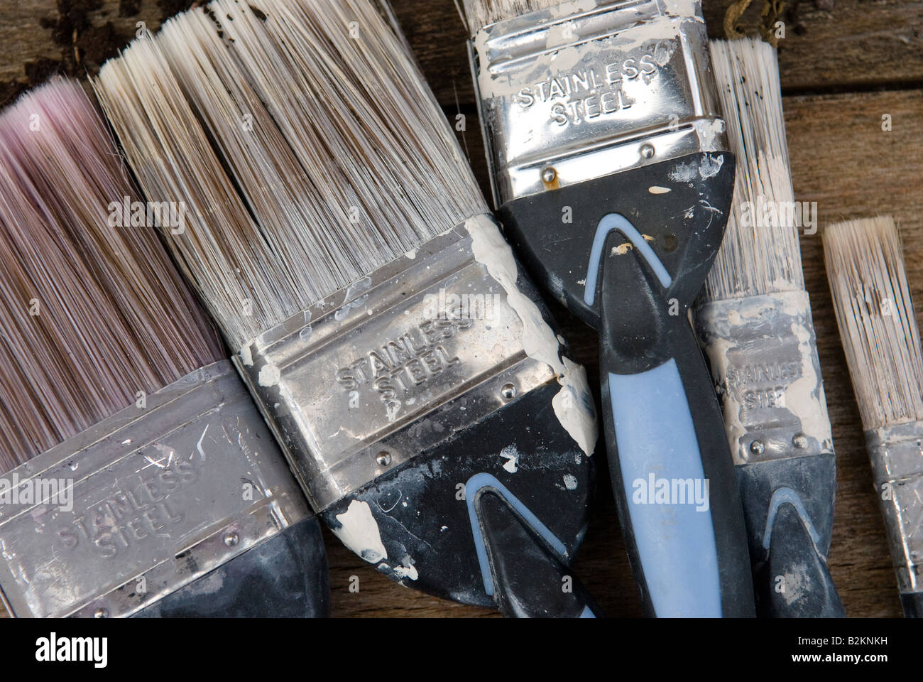 various used paint brushes Stock Photo - Alamy