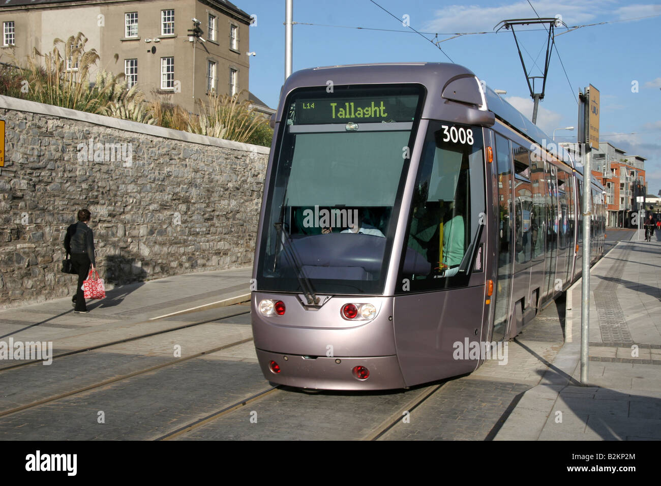Luas Light Rail Tram System Dublin outside National Museum Benburb St ...