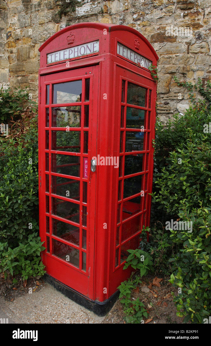British telephone box outside Battle Abbey Stock Photo - Alamy