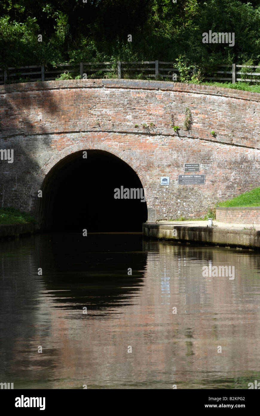 Blisworth Tunnel entrance on the Grand Union Canal at Stoke Bruerne ...