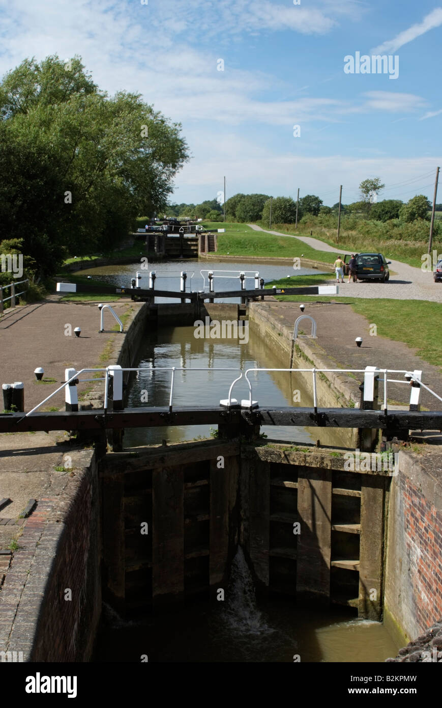 Lock gates Grand Union Canal Northamptonshire England Stock Photo - Alamy