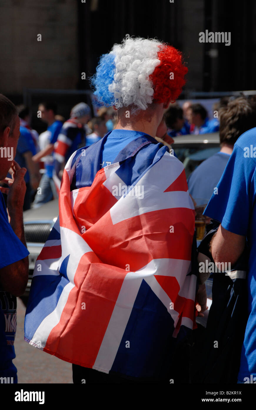 Glasgow rangers fans gather in manchester city centre in their ...