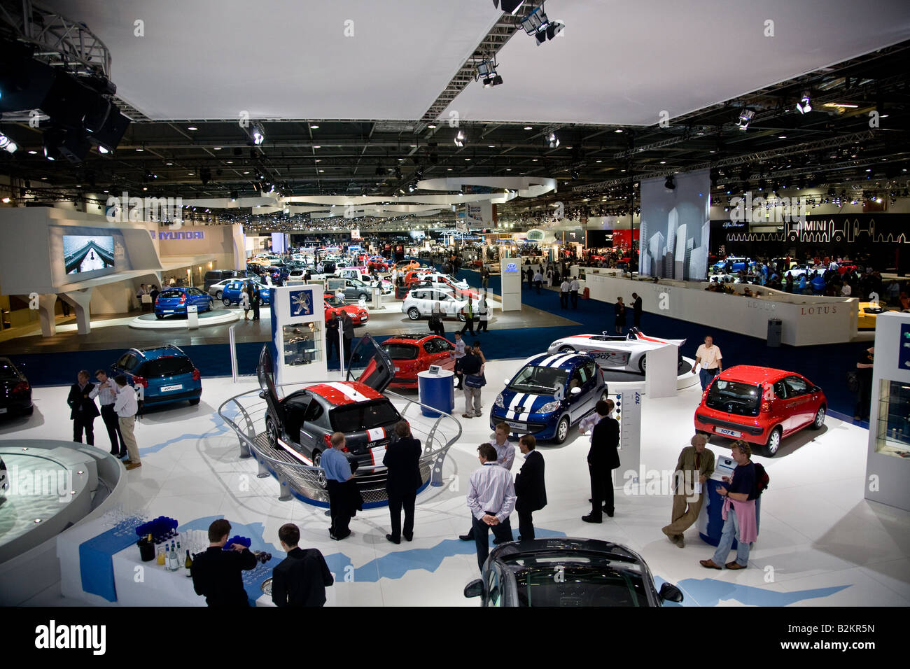 General view of the British international motorshow from the peugeot ...