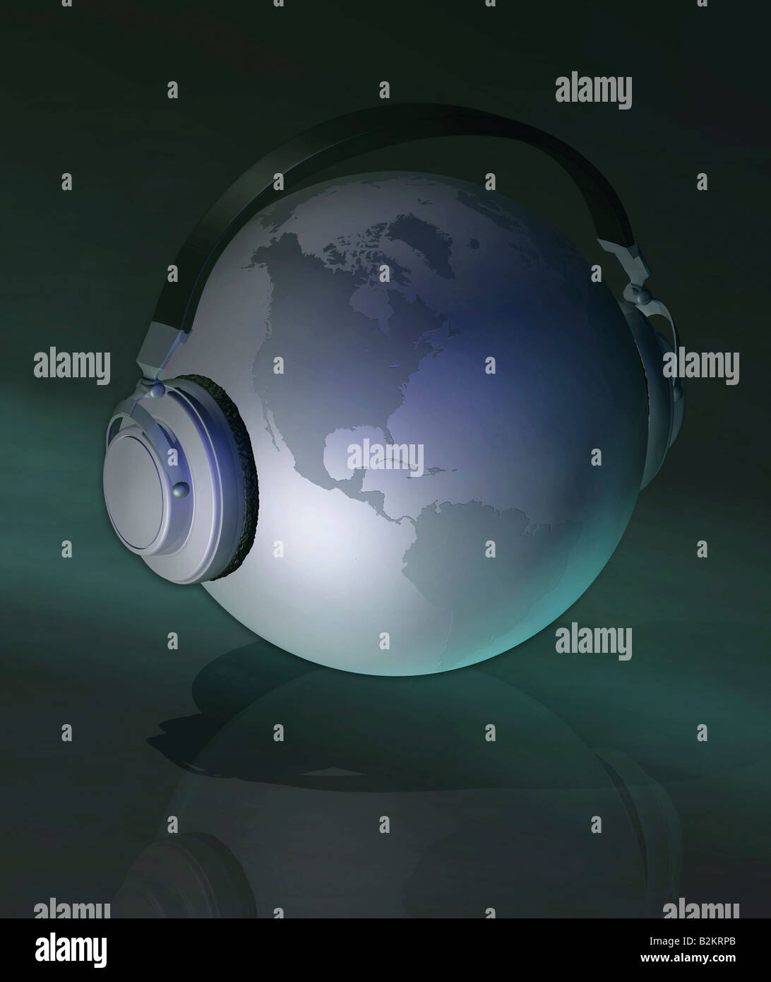 Earth music concept 3d Stock Photo - Alamy