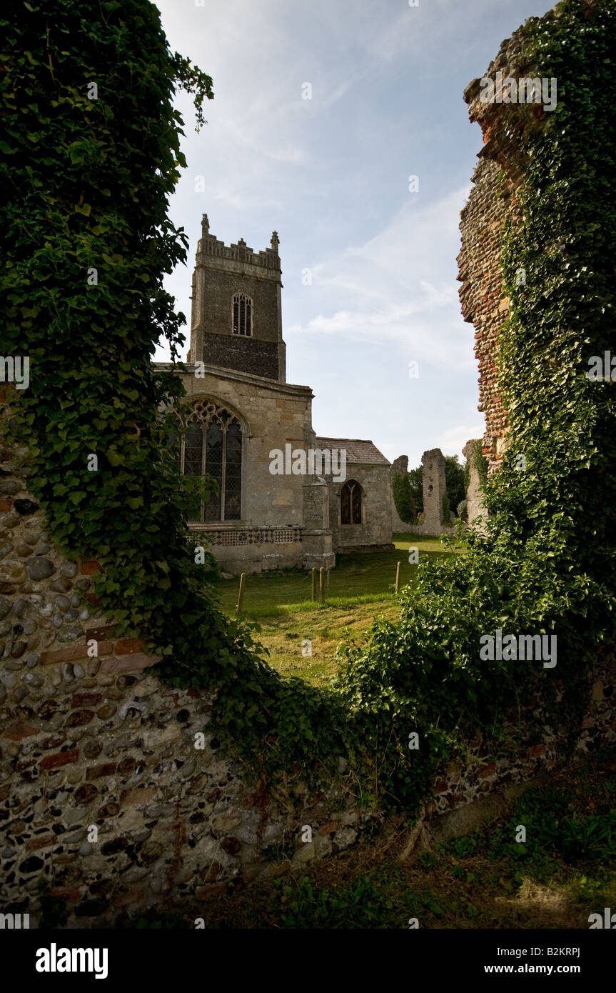The remains of part of St Andrews Church at Walberswick in Suffolk ...