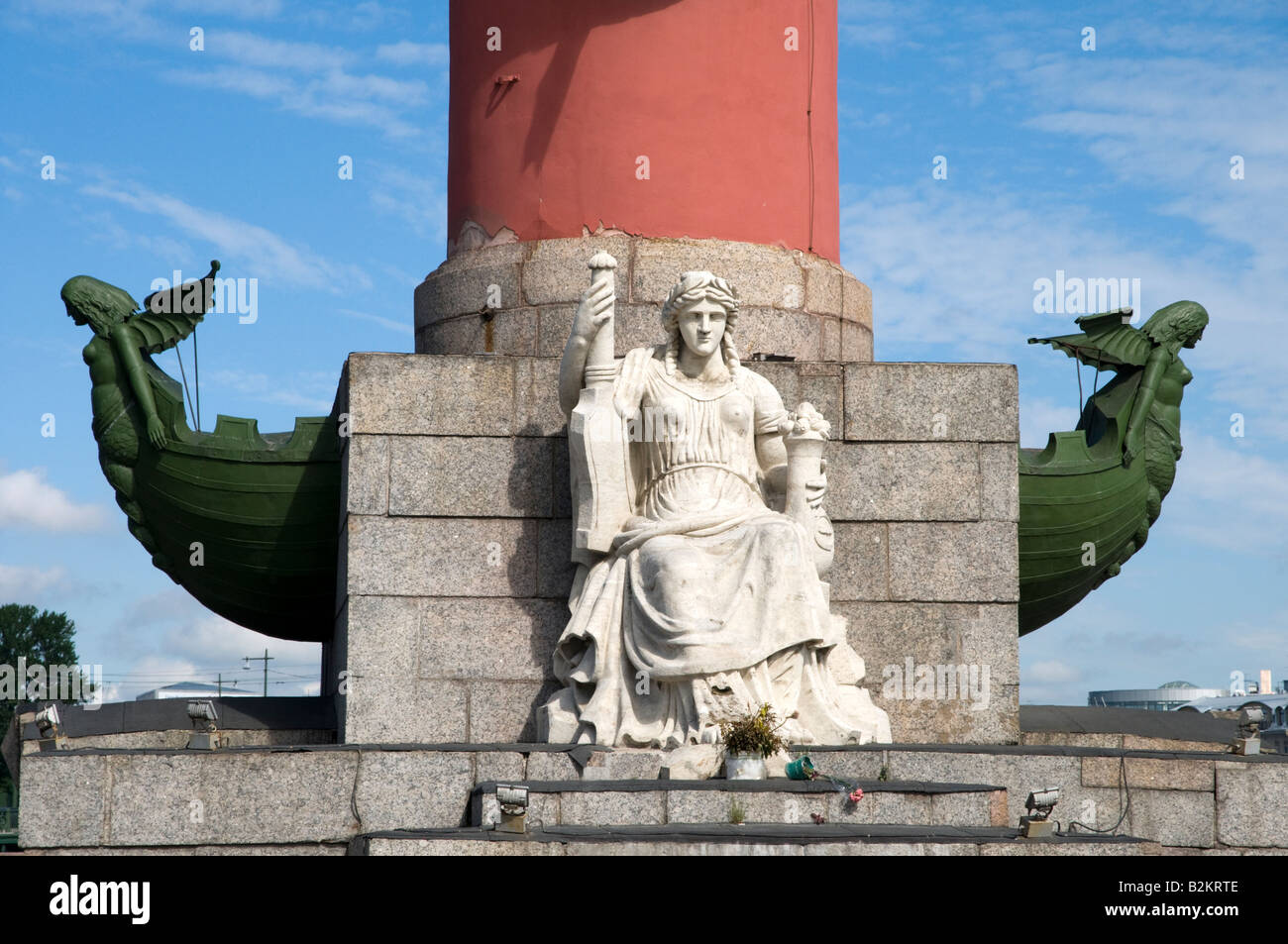 One of the Rostral Columns on Vasilievsky Island, St Petersburg, Russia ...