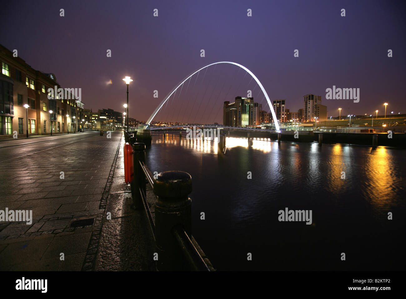 City of Newcastle, England. Newcastle Quayside at night with Gateshead ...