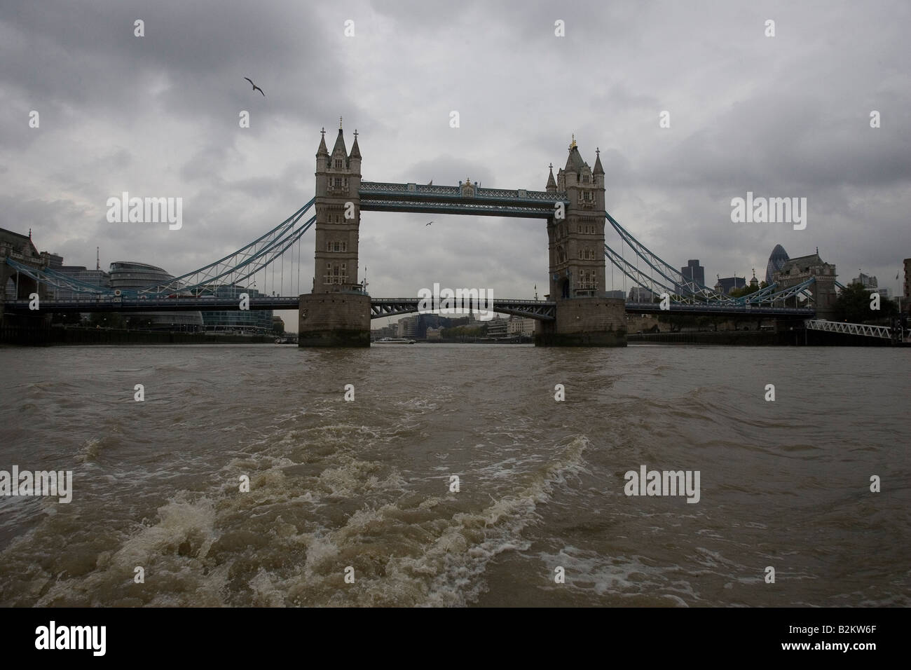 View from the River Thames London showing Tower Bridge Stock Photo - Alamy