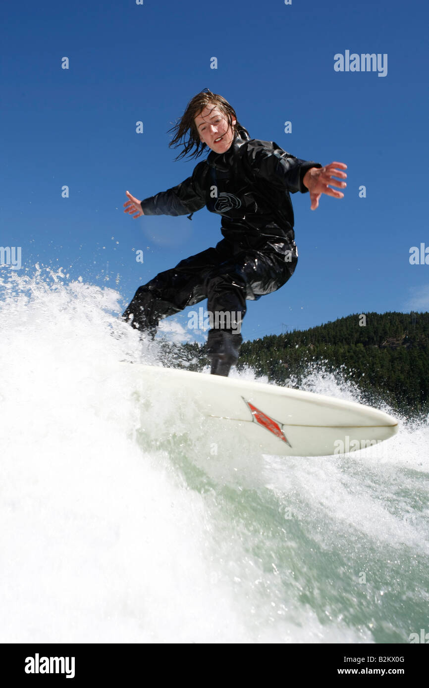 Teen surfing water wave hi-res stock photography and images - Alamy