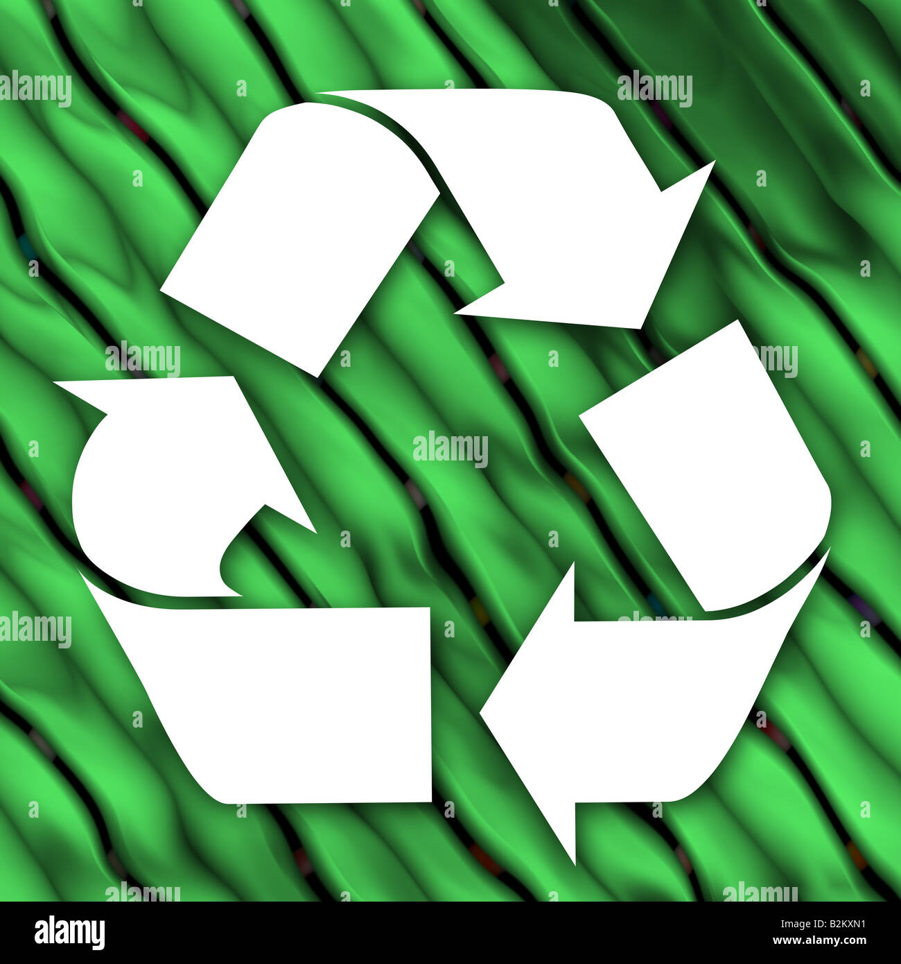 A white recycling symbol over a green leaves background - great ...