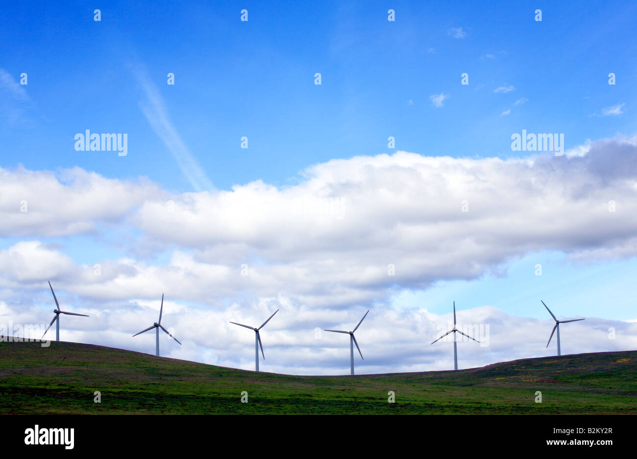 Power generating wind turbines near Pincher Creek Alberta Canada Stock ...