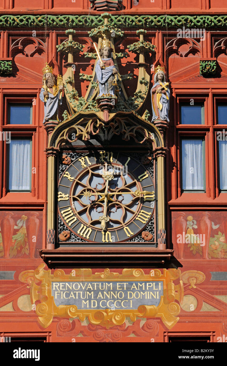 Architectural details on the famous red town hall in the old city of ...