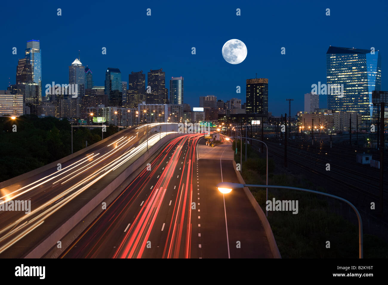 Skyline Highway 76 Schuylkill Expressway High Resolution Stock