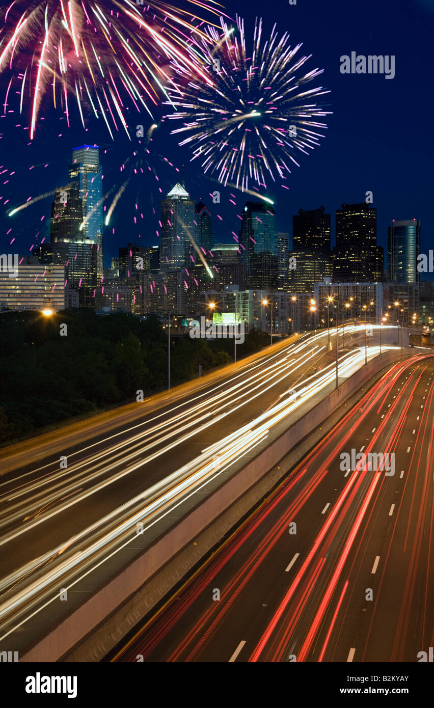 Interstate 76 Schuylkill Expressway Downtown Skyline Philadelphia