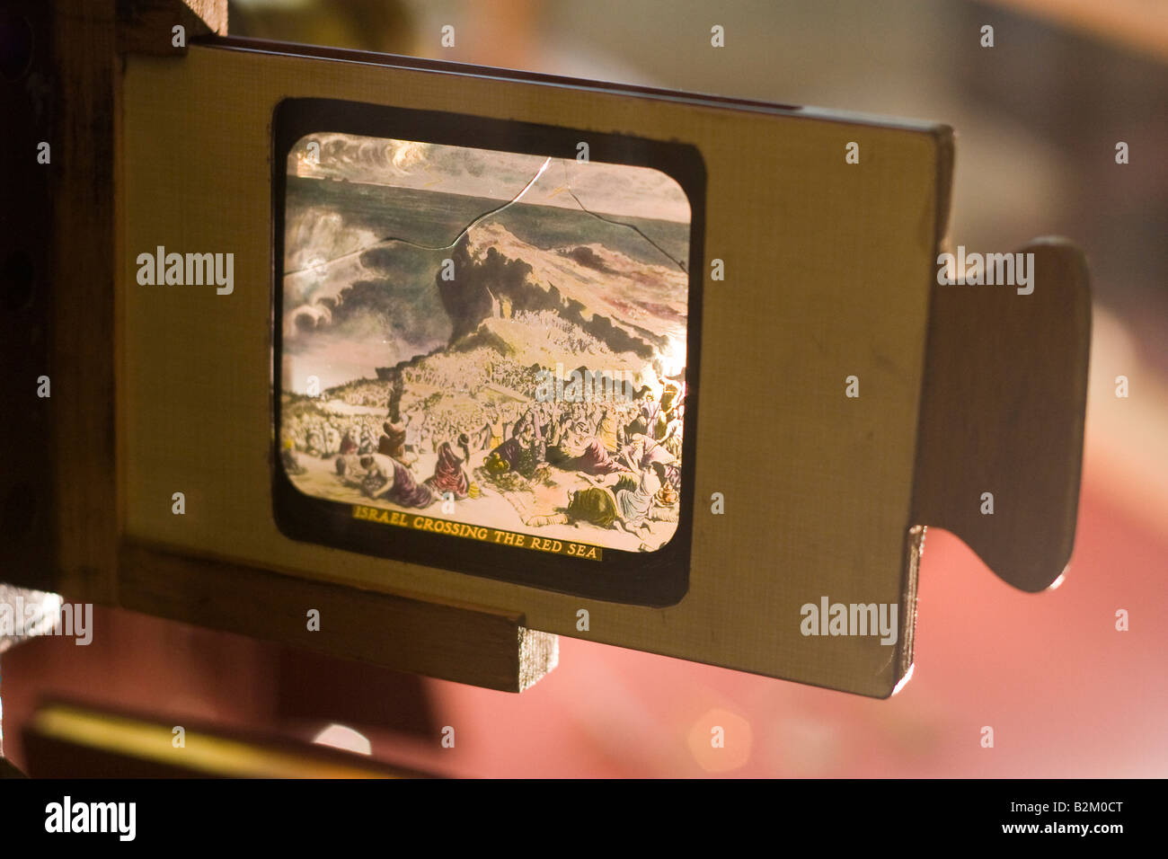 A slide from the historical magic lantern show Photo Drama of Creation ...