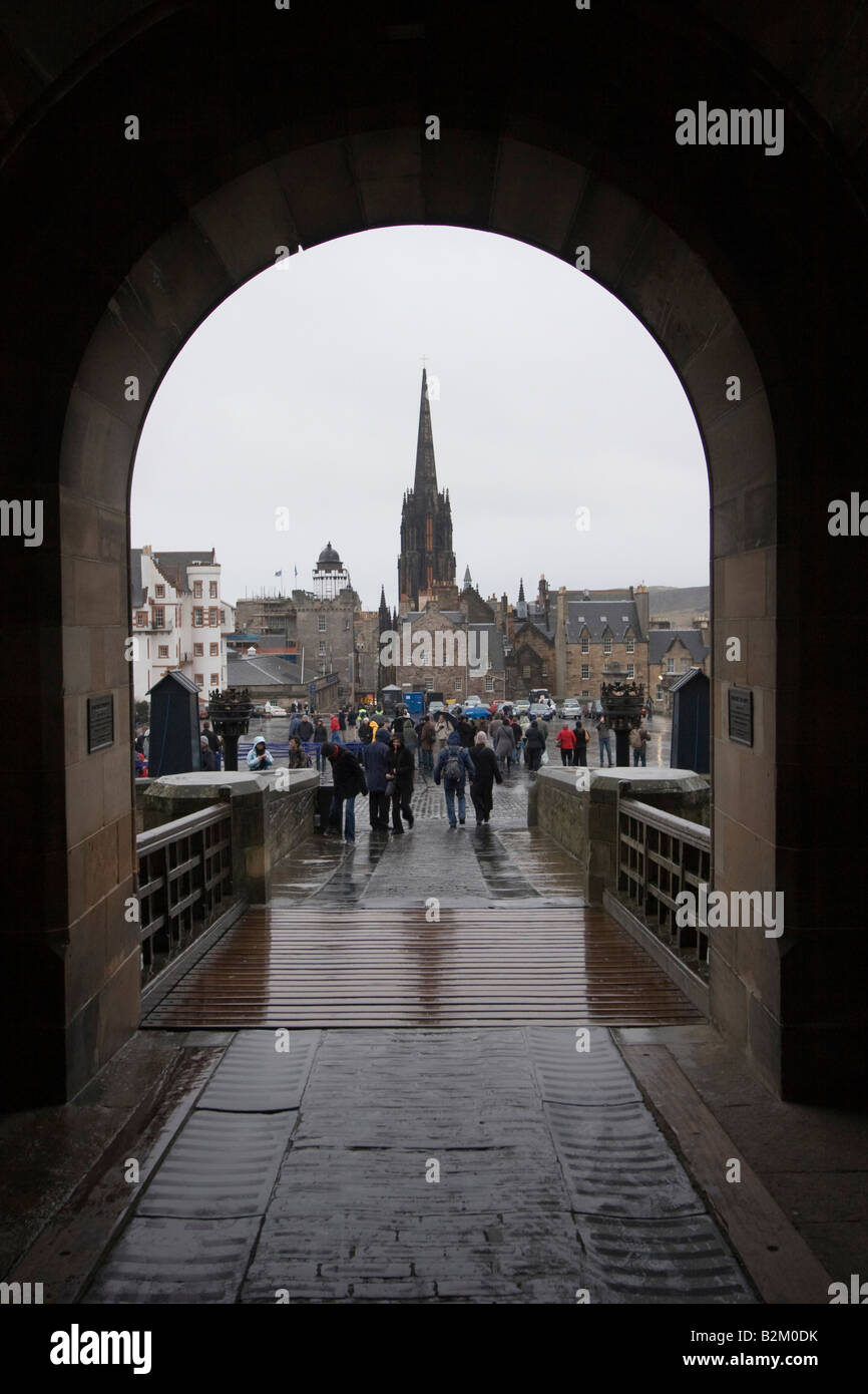 The entrance gate of Edinburgh Castle in Edinburgh Scotland Looking out ...