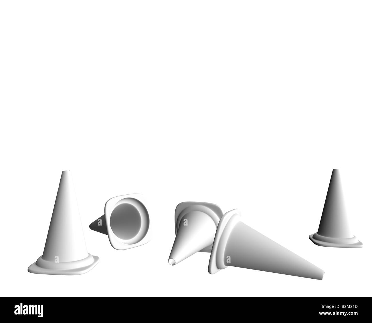 Road cone on road Black and White Stock Photos & Images - Alamy