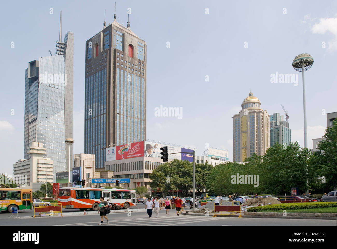 China, Nanjing City Center, Beijing Road and Zhong Yang Road ...