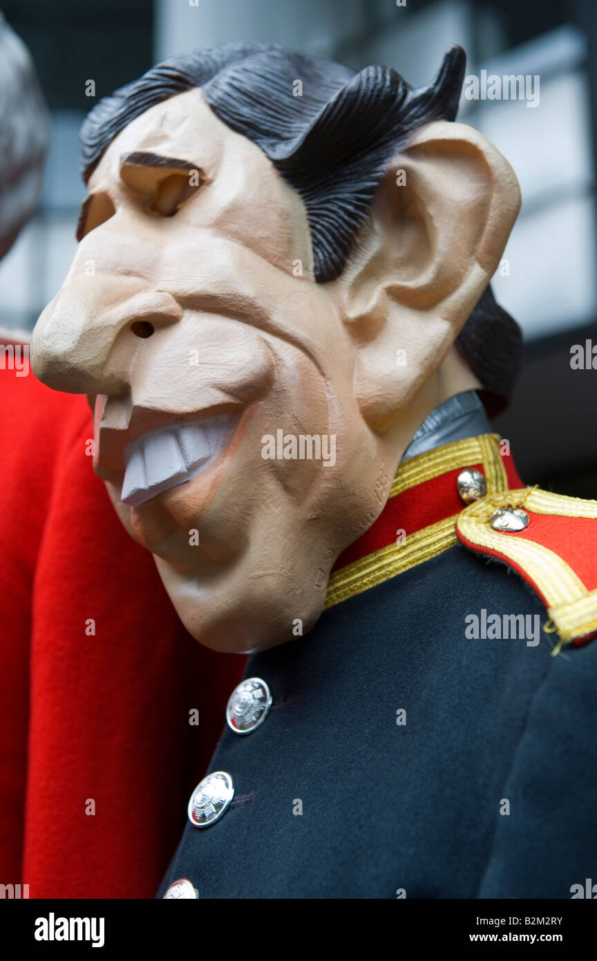 London masks of the Royal Family in Portobello street Stock Photo - Alamy