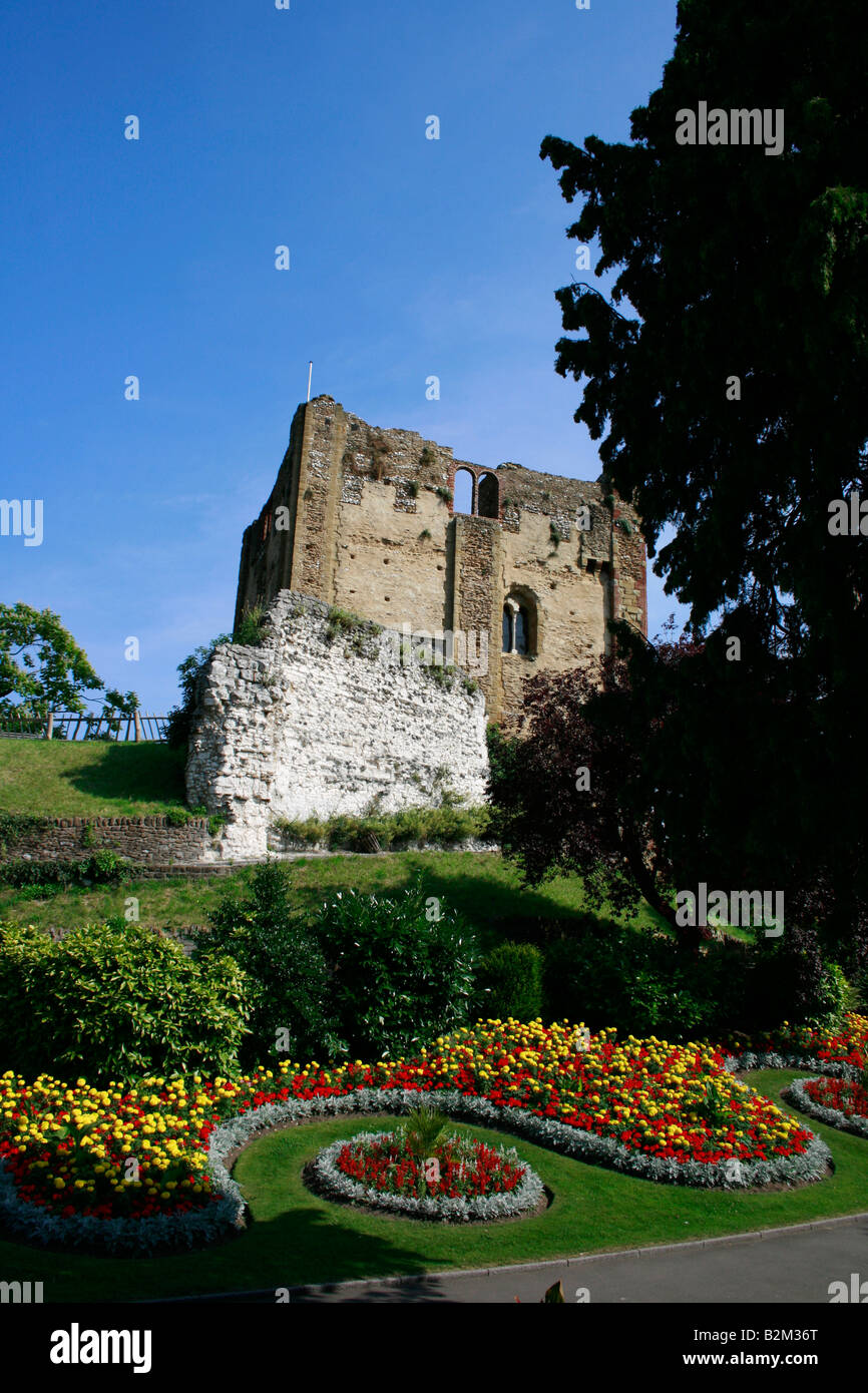 The remains of the 12th century Tower Keep of Guildford Castle in ...