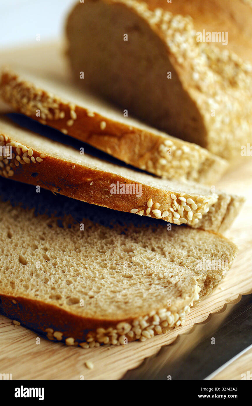 Freshly Baked Bread Sliced Stock Photo - Alamy