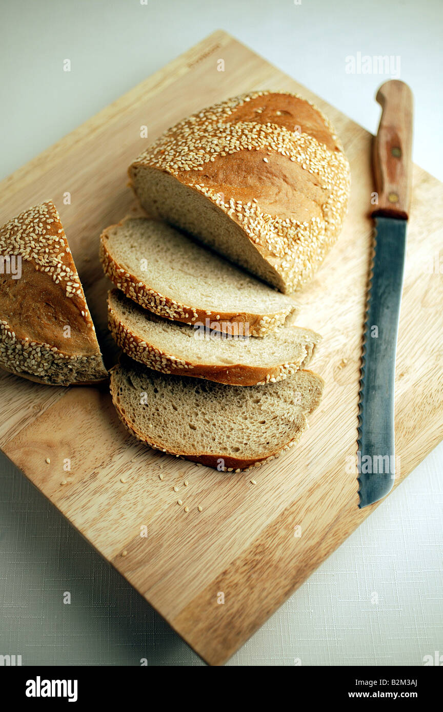 Freshly Baked Bread Sliced Stock Photo - Alamy