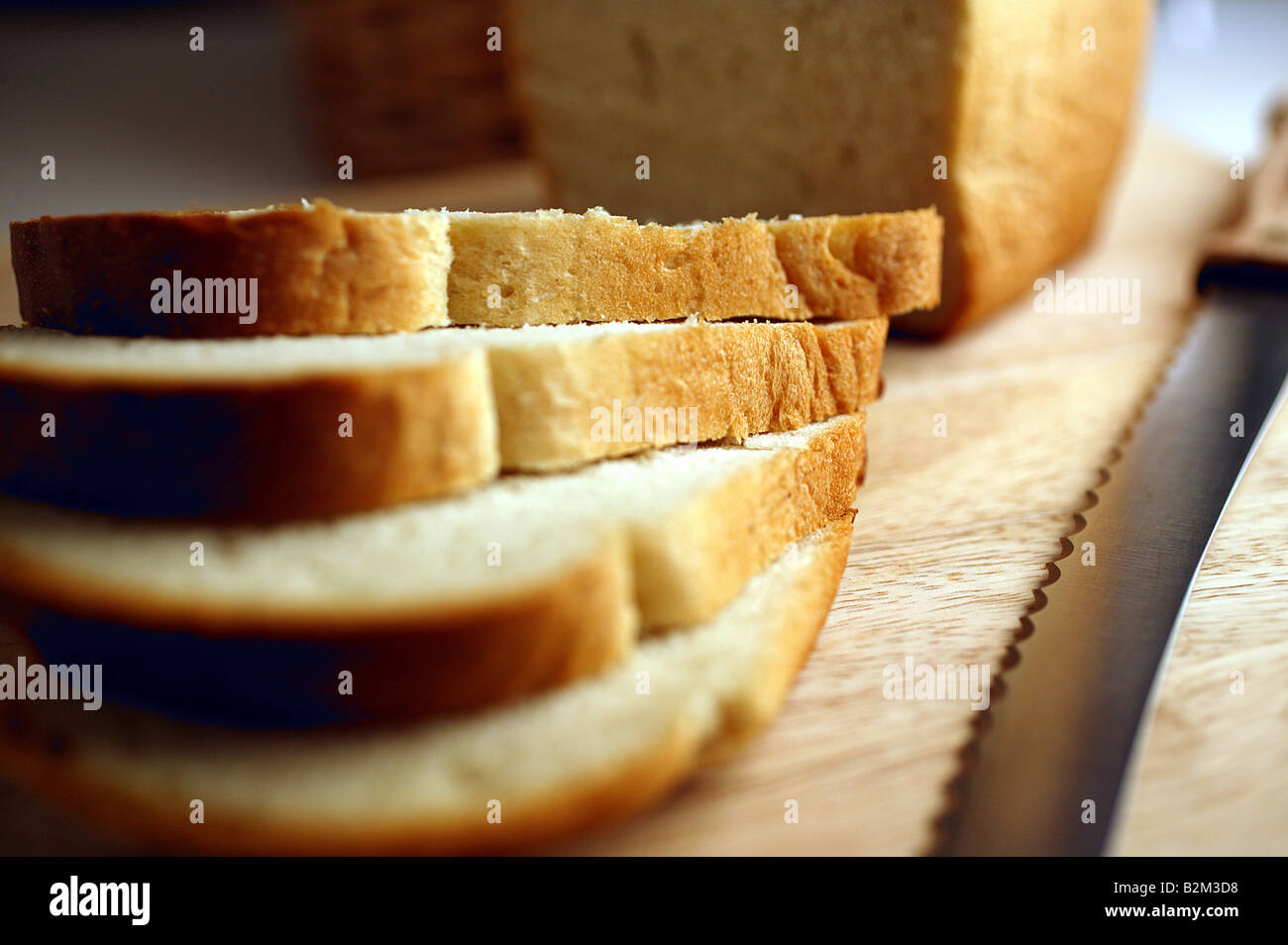 Freshly Baked Bread Sliced Stock Photo - Alamy