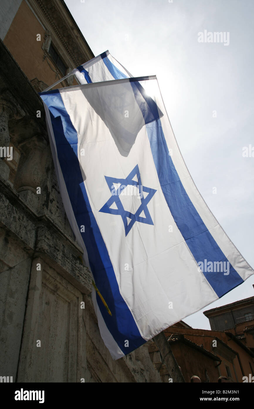 flags of israel flying in wind outdoors Stock Photo - Alamy