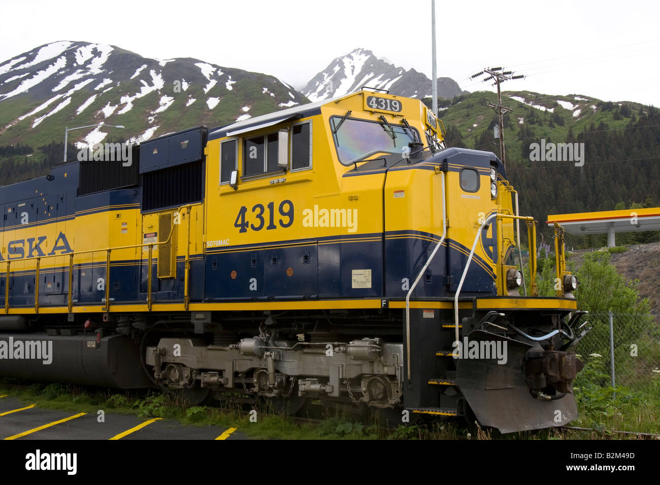 Locomotive of Alaskan railway Stock Photo - Alamy