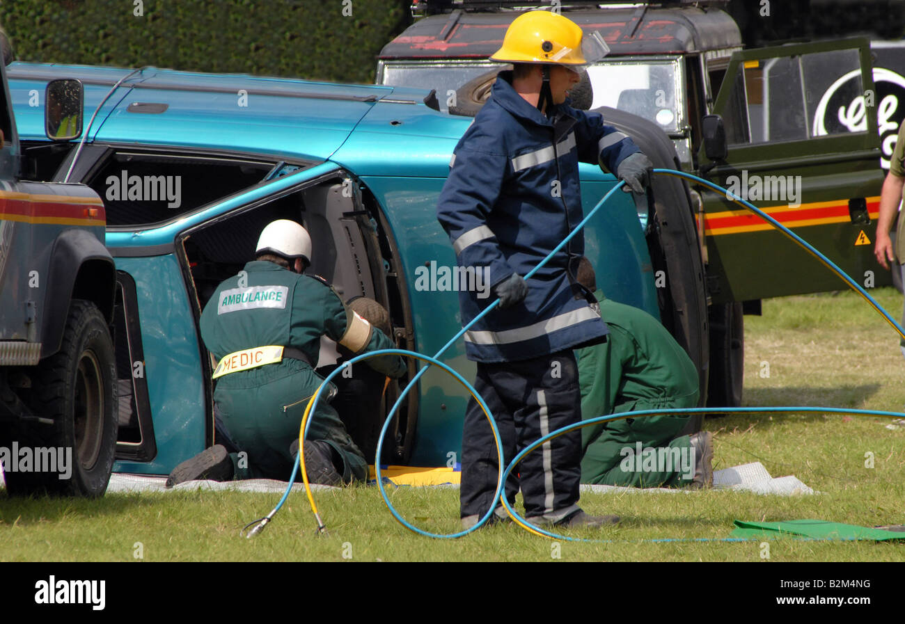 Fireman at scene of accident Stock Photo - Alamy
