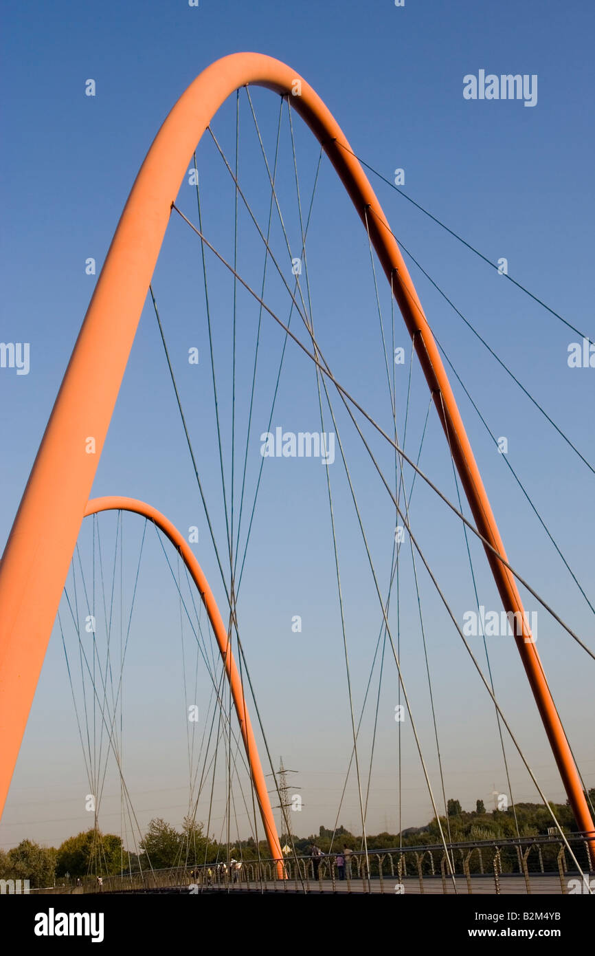 modern suspension bridge - german architecture Stock Photo - Alamy