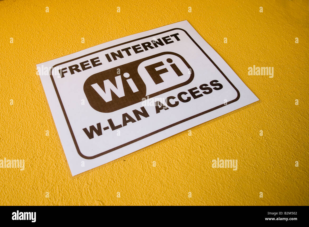 WiFi hotspot sign outside a bar in Cala Ratjada, Majorca, Spain Stock ...