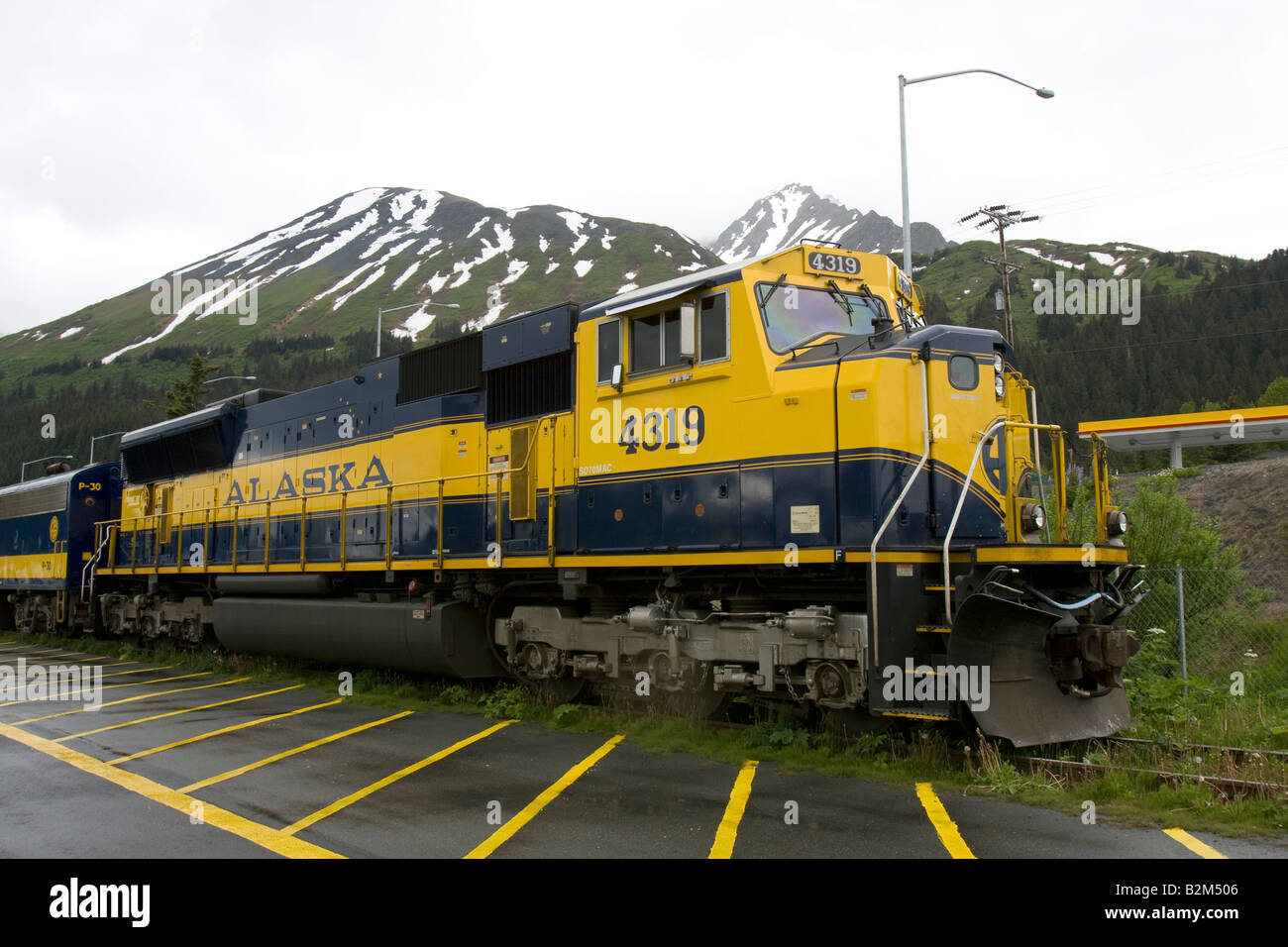 Alaskan rail road locomotive Stock Photo - Alamy
