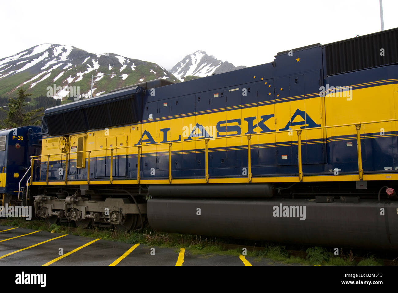 Alaskan rail road locomotive Stock Photo - Alamy