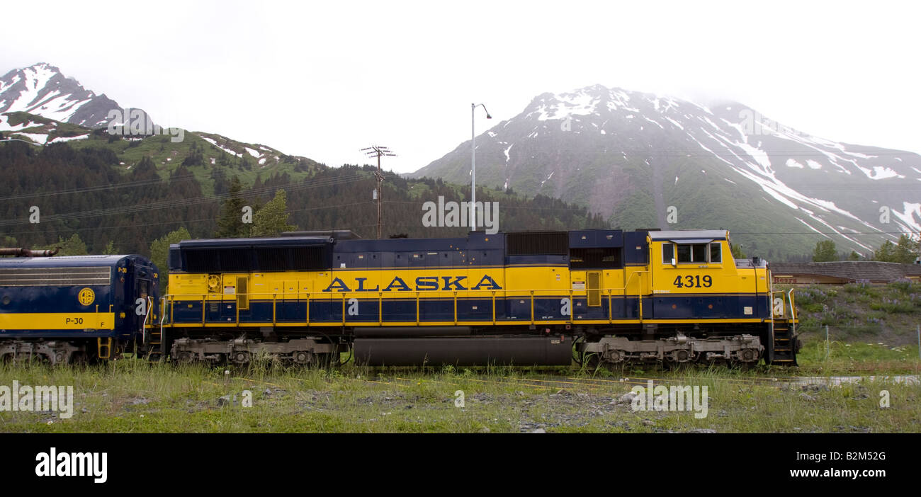 Alaskan rail road locomotive Stock Photo - Alamy