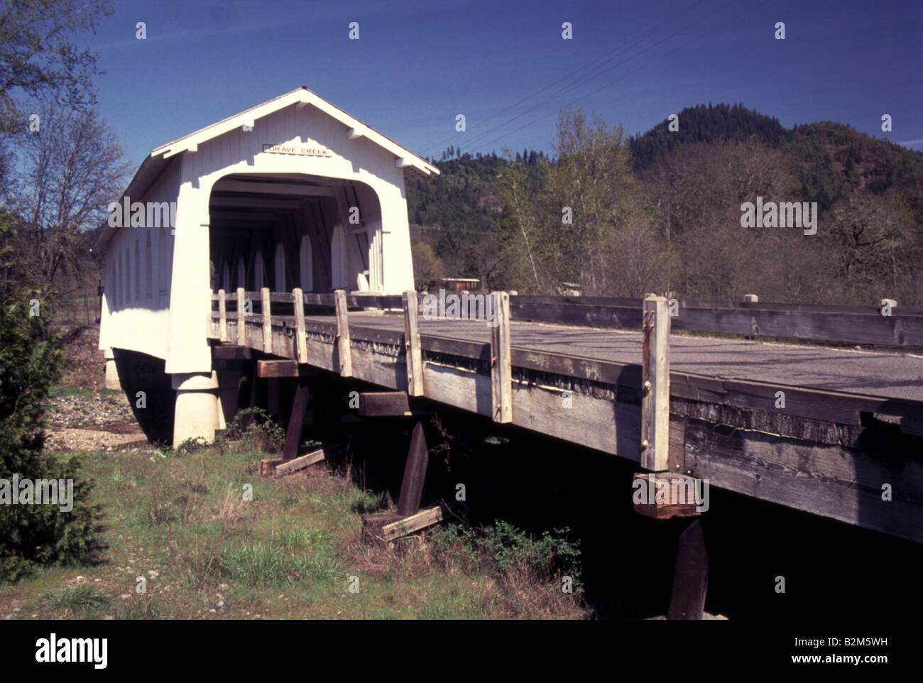 Grave Creek Covered Bridge Josephine County Grants Pass Oregon Stock ...