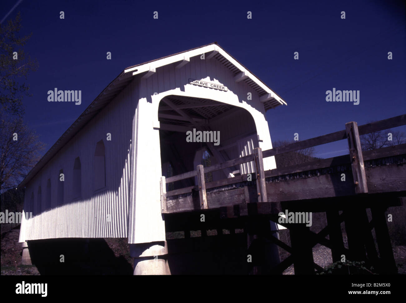 Grave Creek Covered Bridge Josephine County Grants Pass Oregon Stock ...