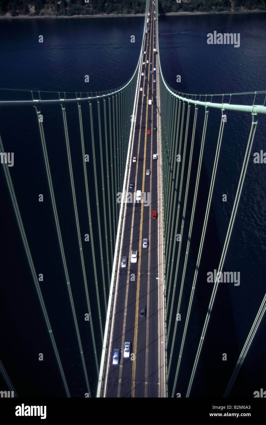 On Top of the Narrows Bridge Puget Sound Tacoma Washington USA Stock ...