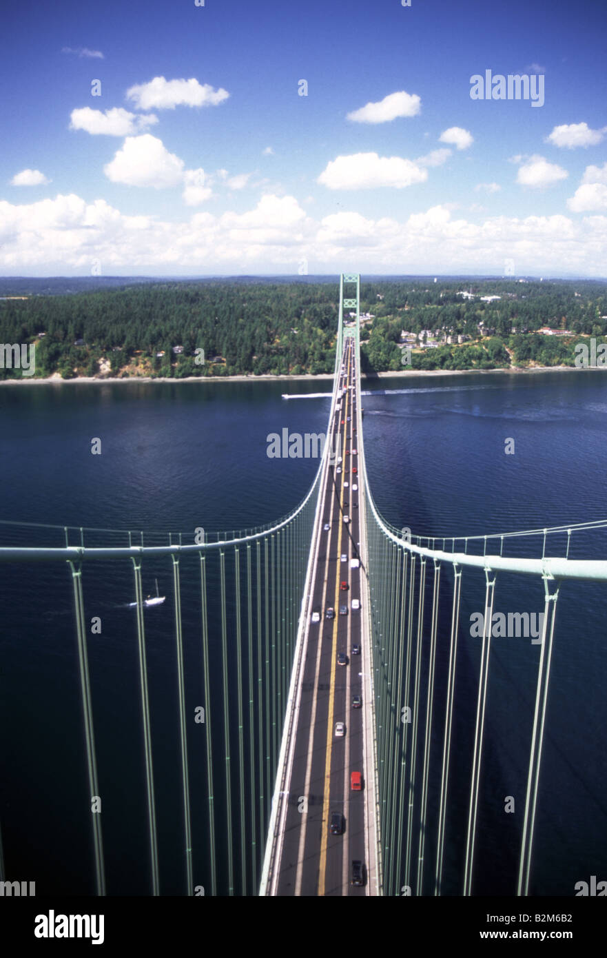On Top of the Narrows Bridge Puget Sound Tacoma Washington USA Stock ...
