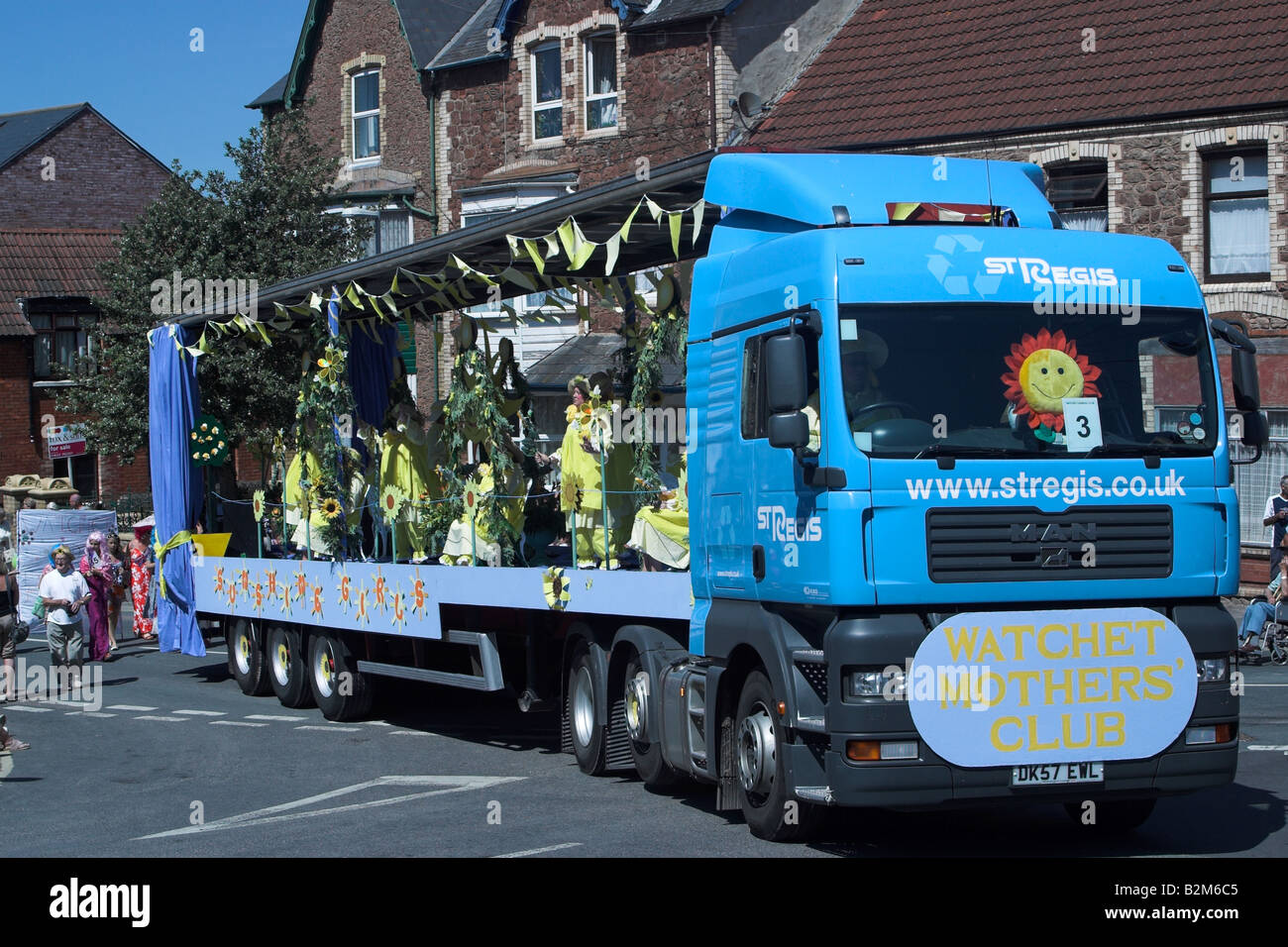 Float procession at Watchet Carnival 2008. Somerset. UK Stock Photo - Alamy